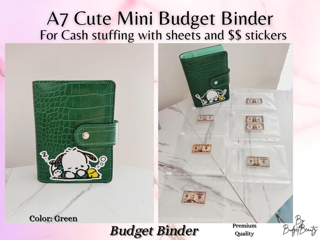 A7 Cute Mini Budget Binder Green Croc Cash Stuffing Binder I A7 Cash ...