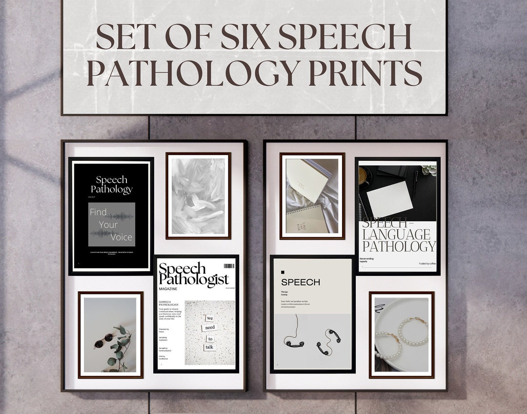6 Speech Therapy Room Posters SLP Decor Language Pathologist Prints Art ...