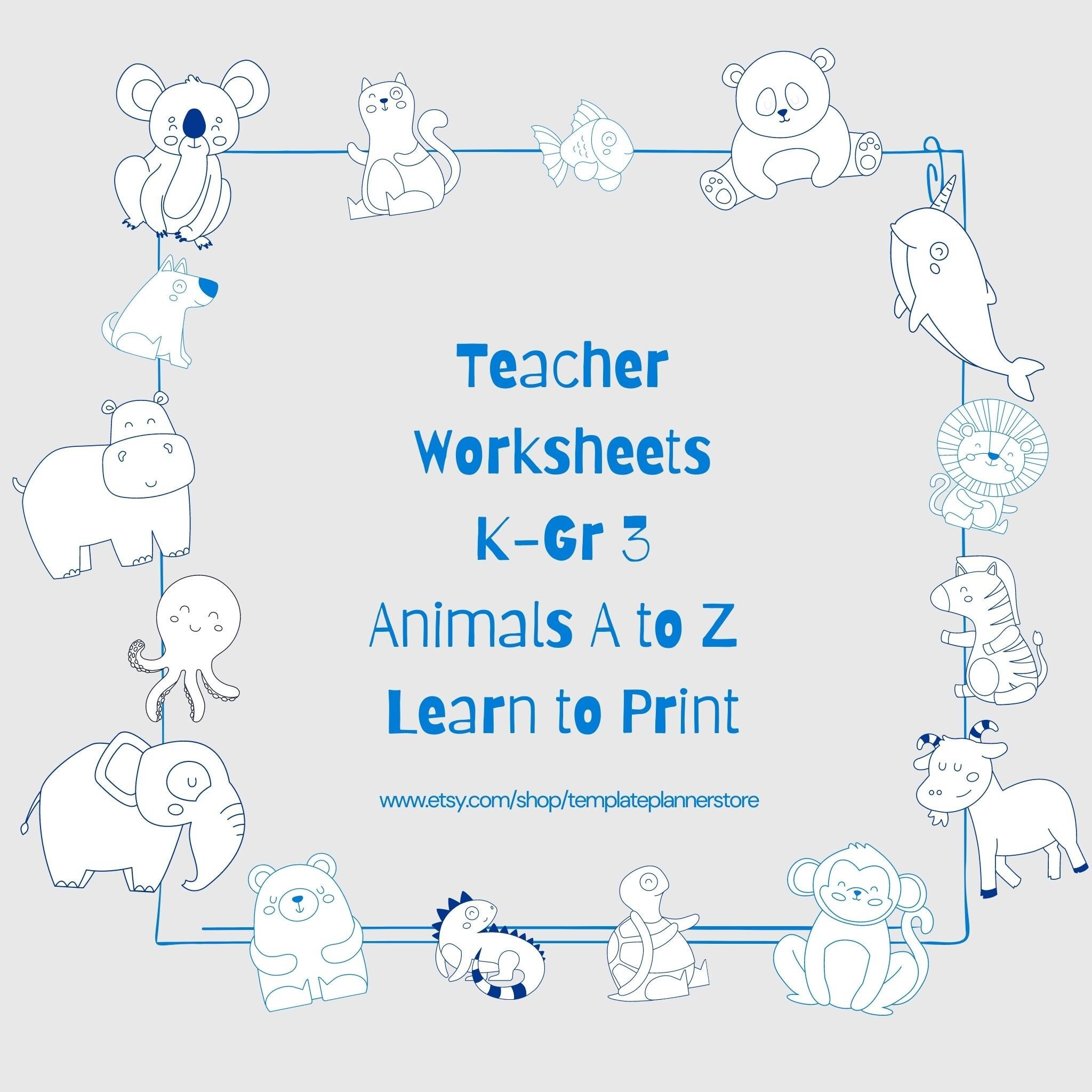 Teacher and Home School Printable Activity Sheets Animals A to Z Are to ...