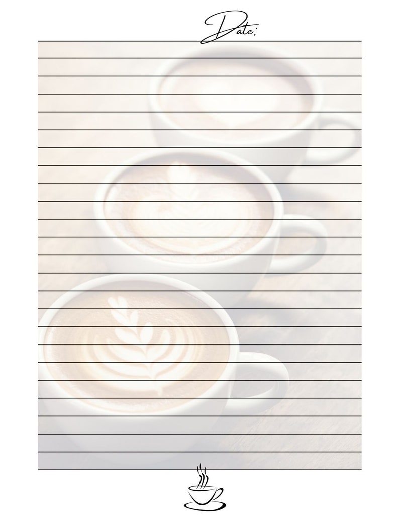 Coffee Lovers Printable Journal Pages Are Full Background Colour and ...