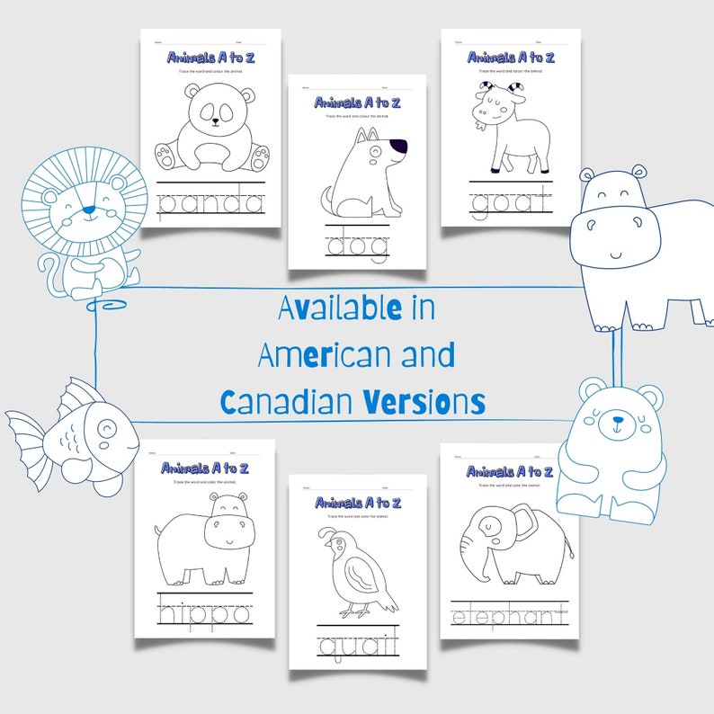 Teacher and Home School Printable Activity Sheets Animals A to Z Are to ...