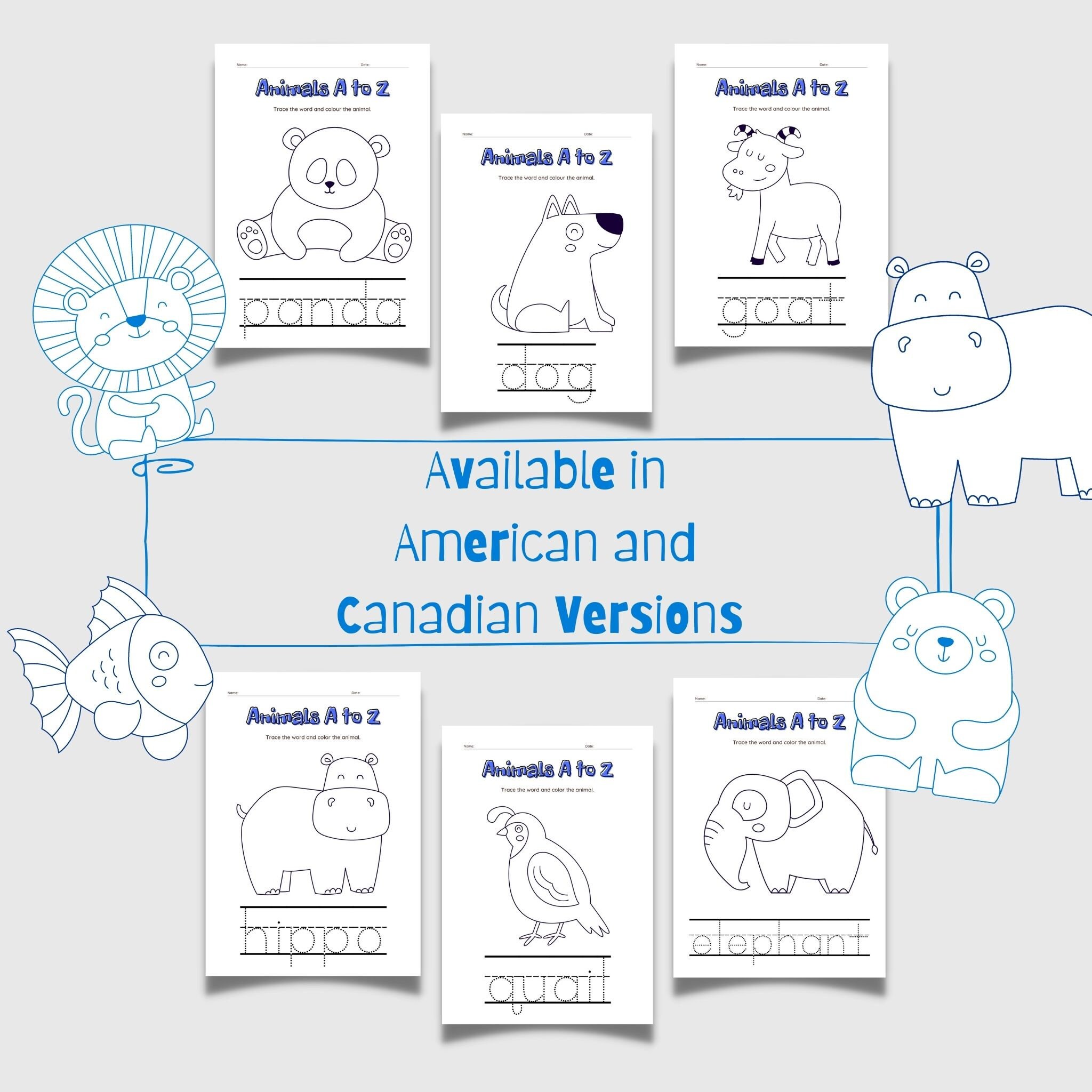 Teacher and Home School Printable Activity Sheets Animals A to Z Are to ...