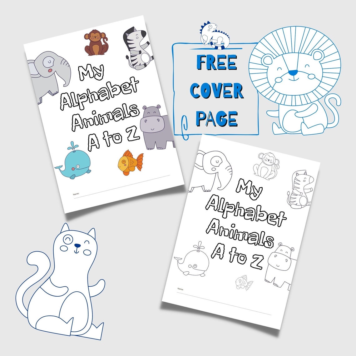 Teacher and Home School Printable Activity Sheets Animals A to - Etsy