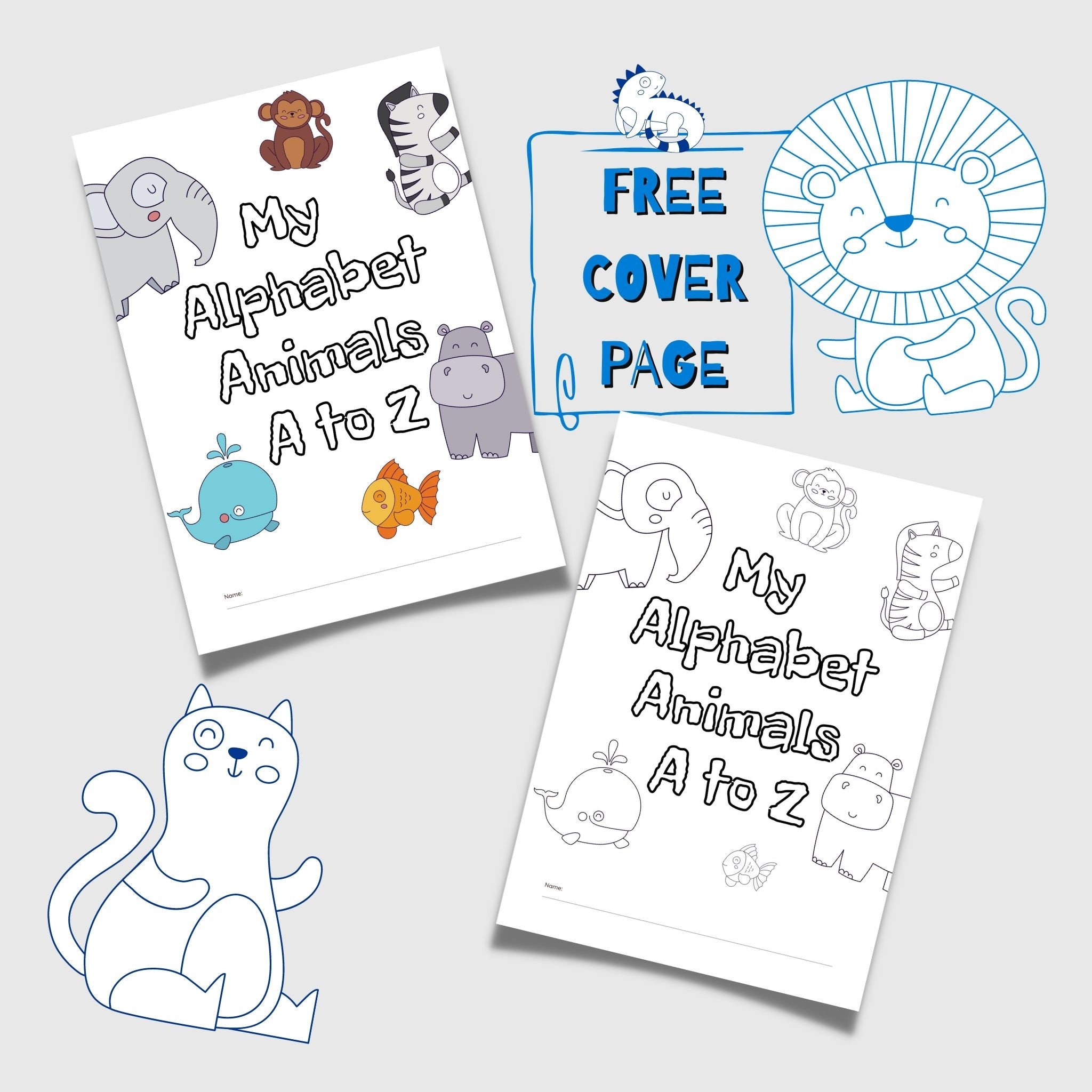 Teacher and Home School Printable Activity Sheets Animals A to - Etsy