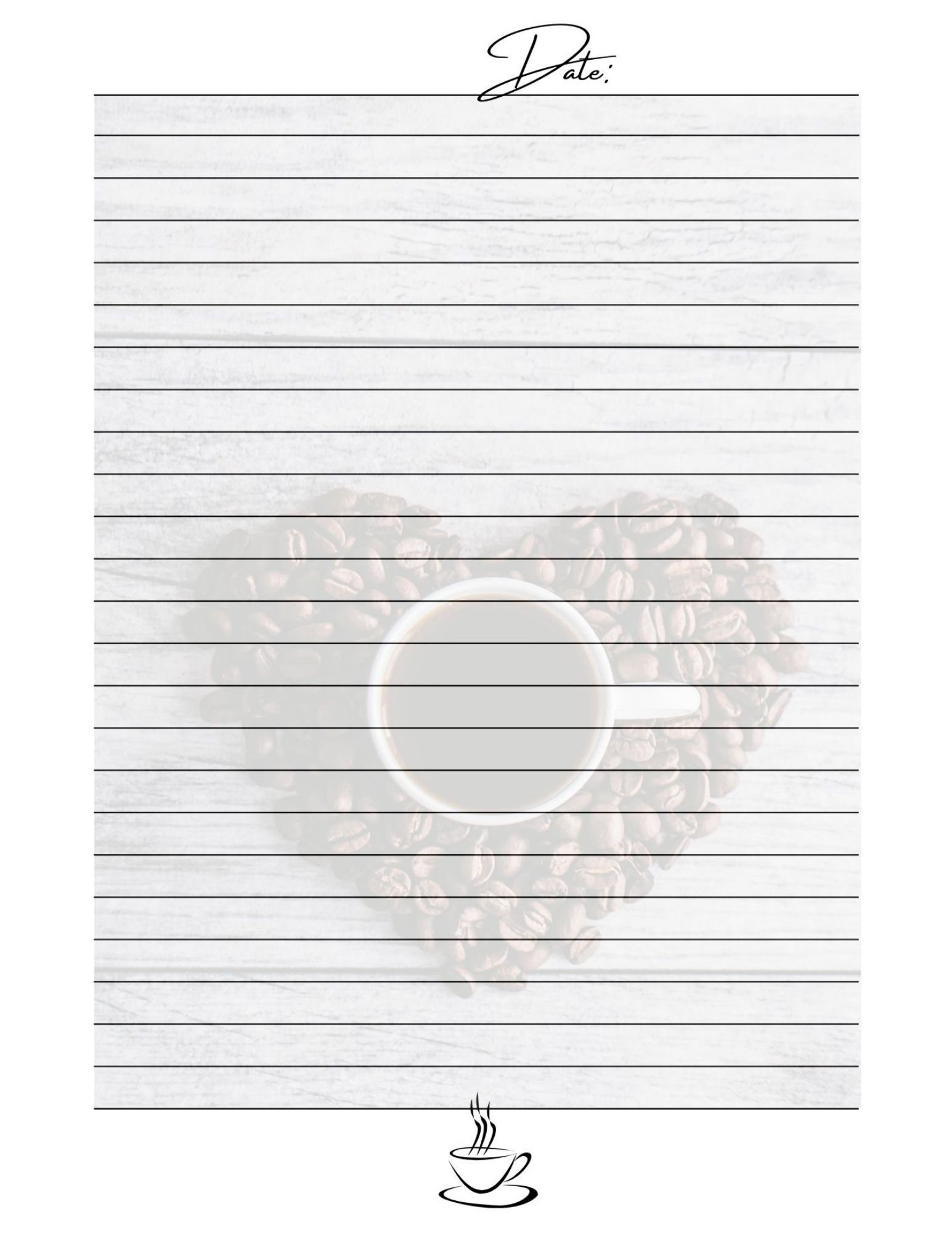 Coffee Lovers Printable Journal Pages Are Full Background Colour and ...