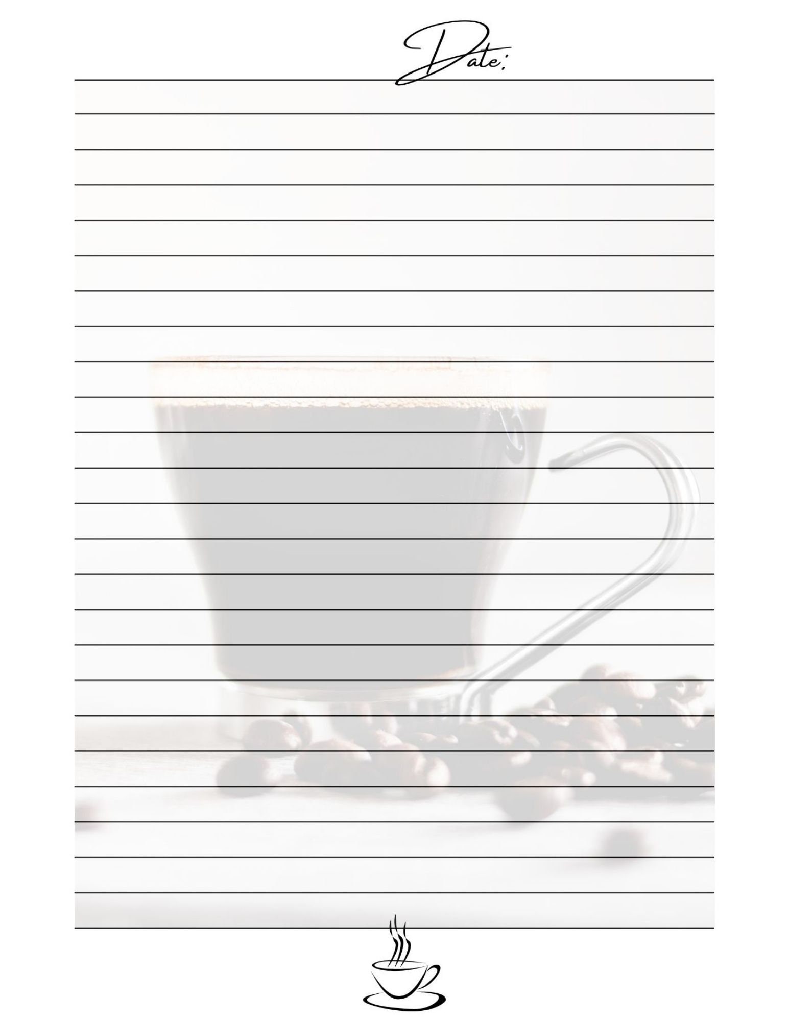 Coffee Lovers Printable Journal Pages Are Full Background Colour and ...