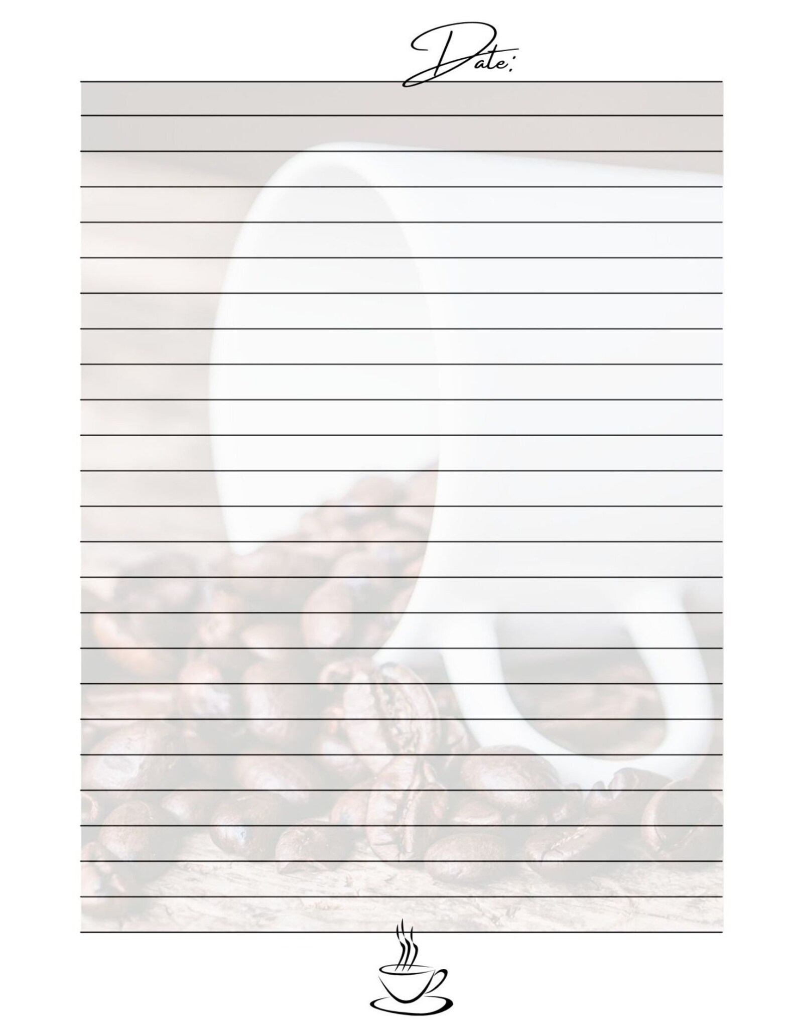 Coffee Lovers Printable Journal Pages Are Full Background Colour and ...