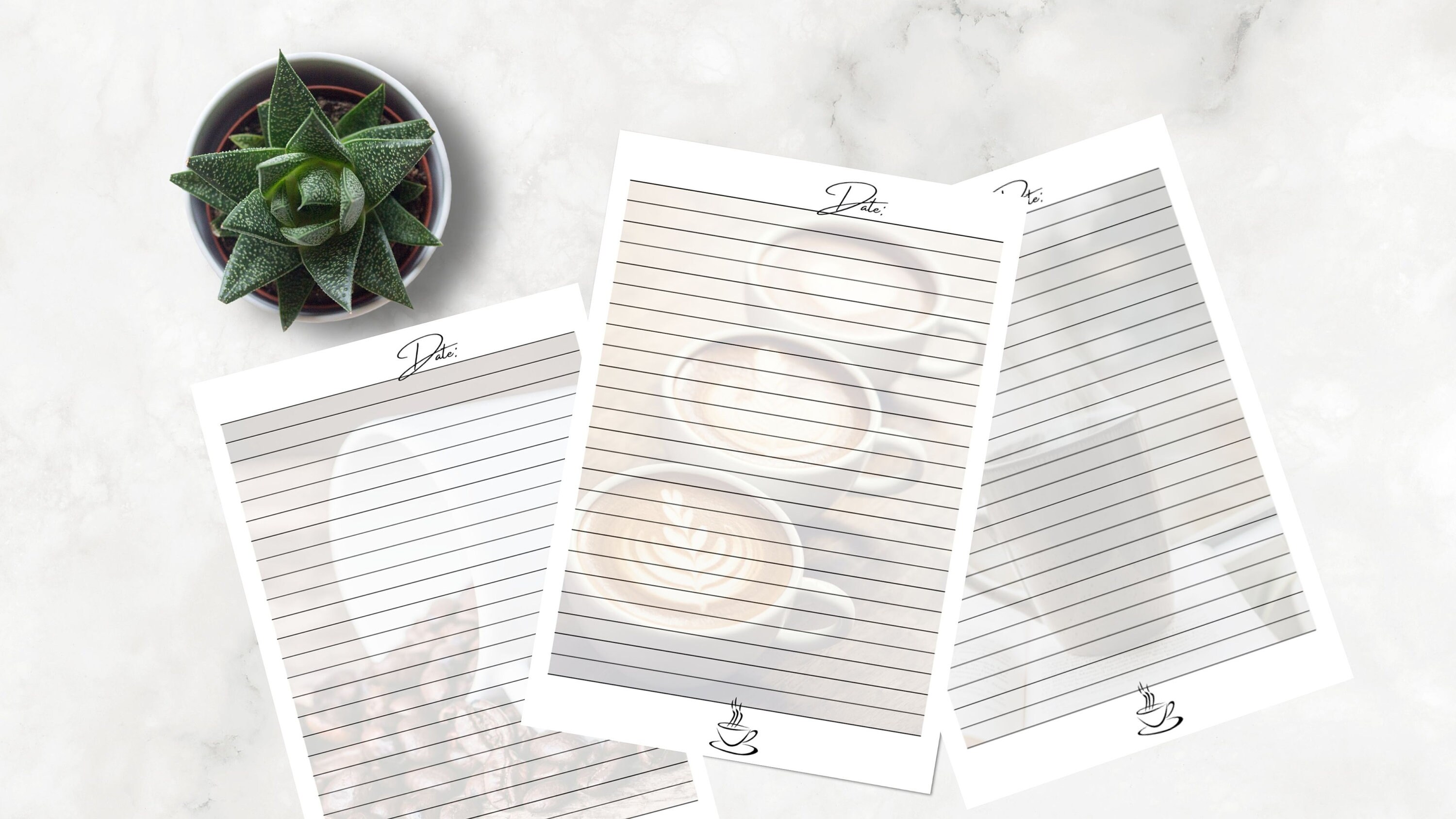Coffee Lovers Printable Journal Pages Are Full Background Colour and ...