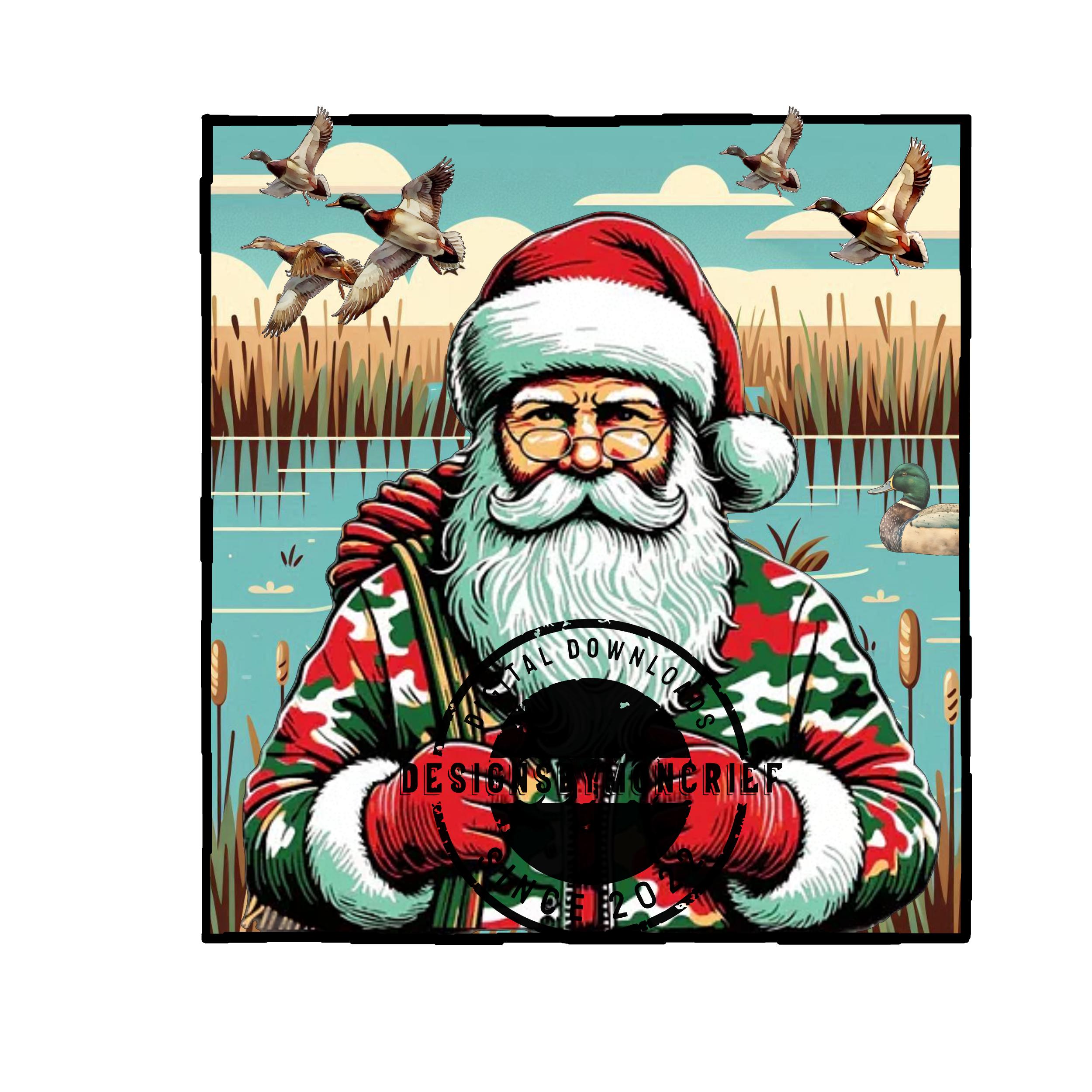 Santa Claus | Christmas | Hunting | Mallards | PNG | Sublimation ...