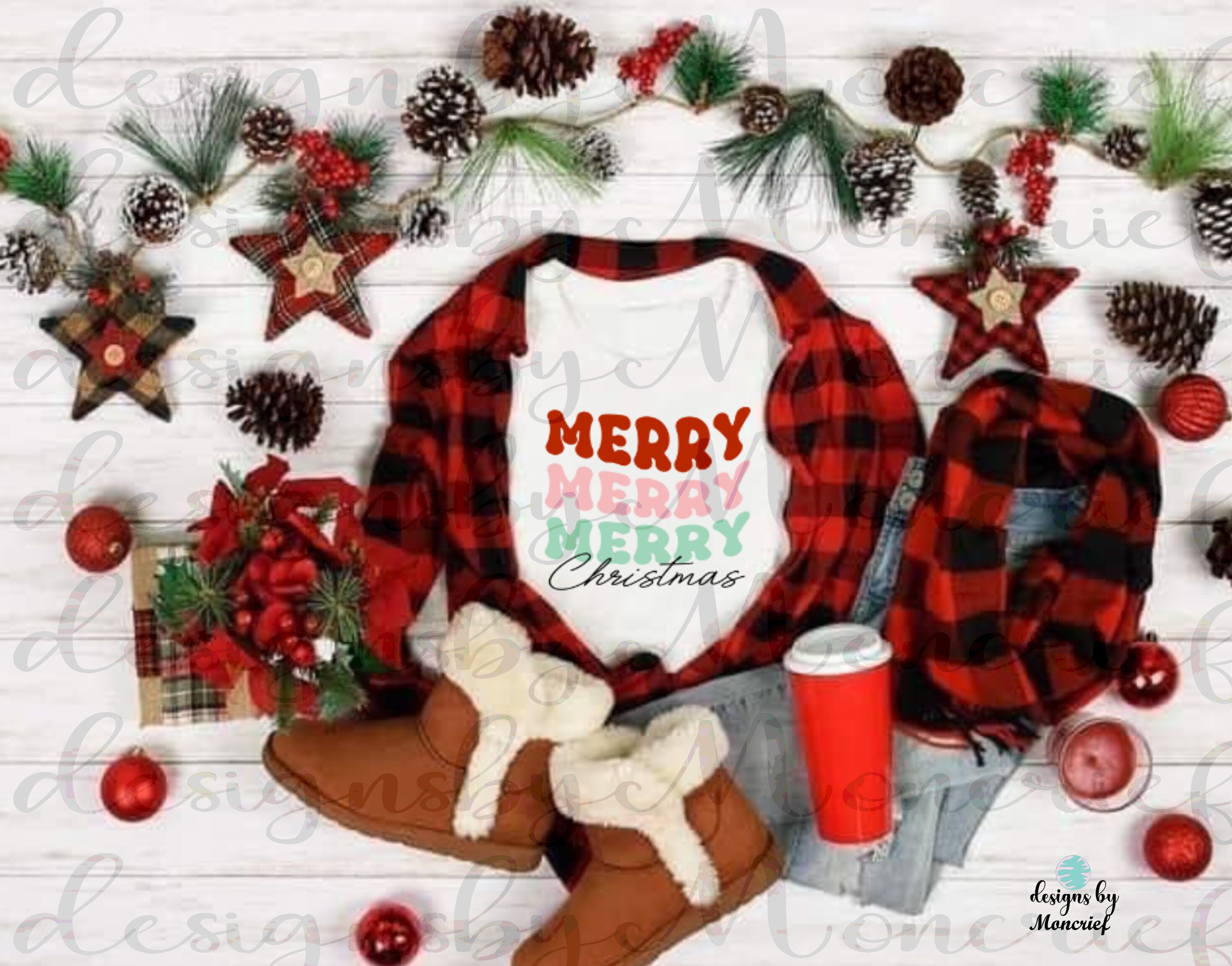 Merry Merry Merry Christmas Holiday Christmas Retro - Etsy