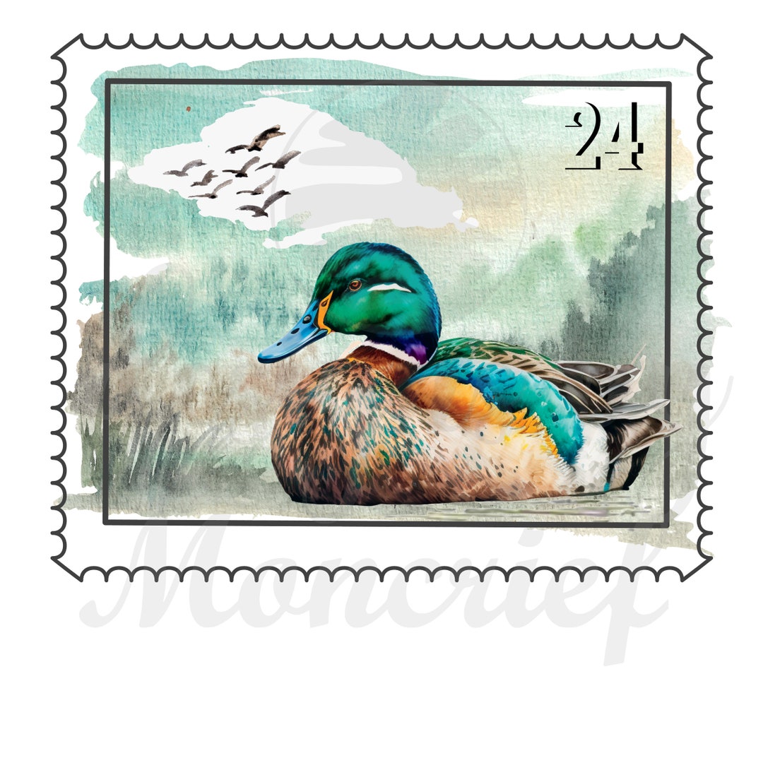 Mallard Duck Stamp Southern Hunting PNG Digital Download Sublimation - Etsy