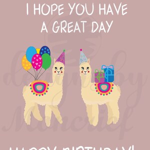 Digital Birthday Card | Llama | Party | Happy Birthday | PNG | Digital ...
