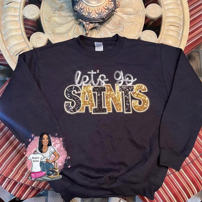 Saints Sequin Patch Sweatshirt, Saints Football, Game Day, Saints ...