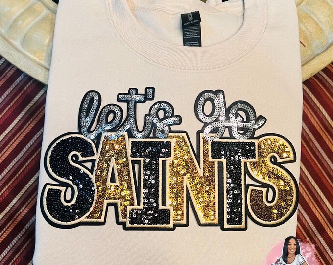Saints Sequin Patch Sweatshirt, Saints Football, Game Day, Saints Sweatshirt,go Saints ...