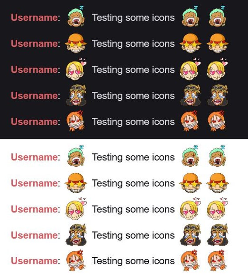 One Piece Twitch Emotes Pack, Premade Streaming Assets, Luffy Emote ...