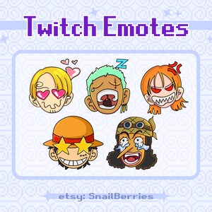 One Piece Twitch Emotes Pack, Premade Streaming Assets, Luffy Emote ...