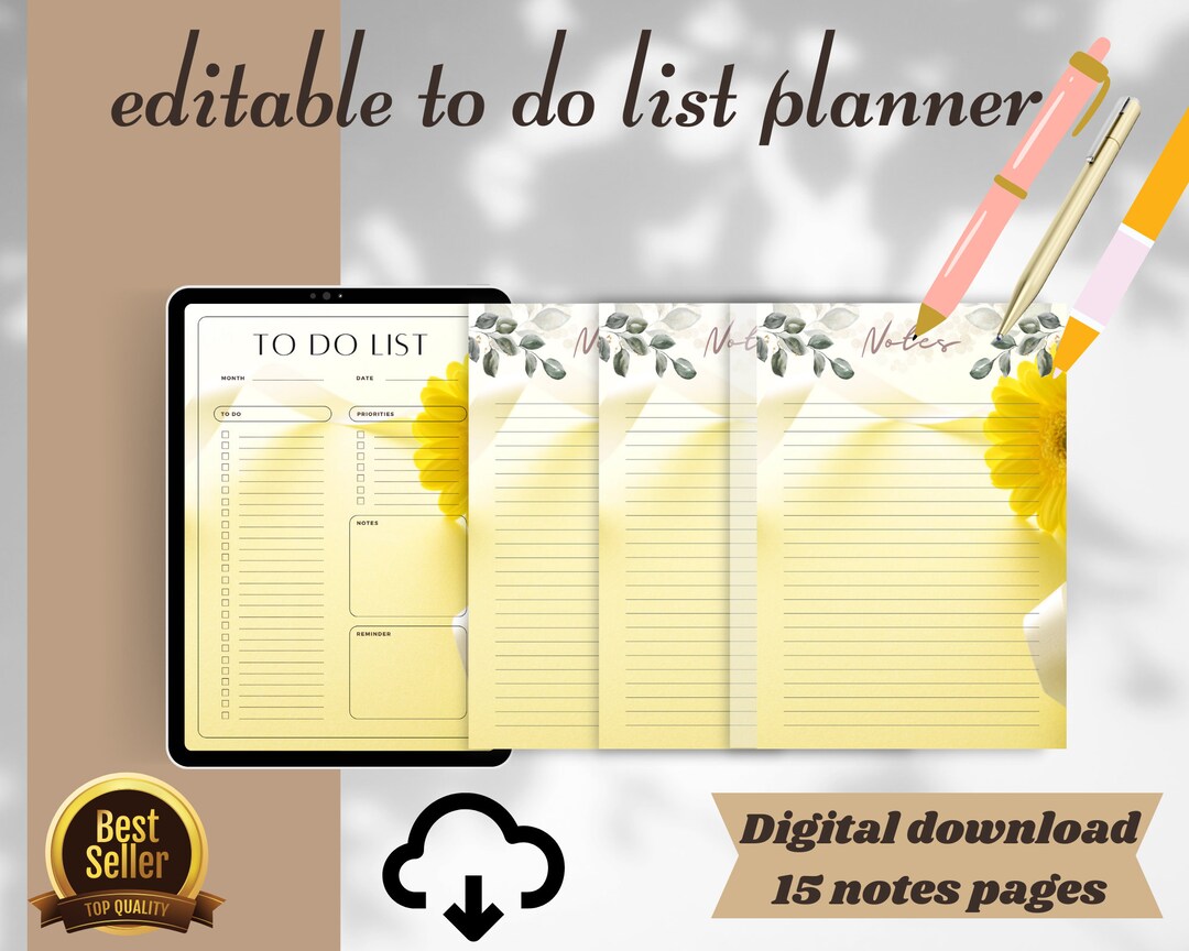 Effortless Productivity: Yellow Minimalist Simple To-do List Planner ...