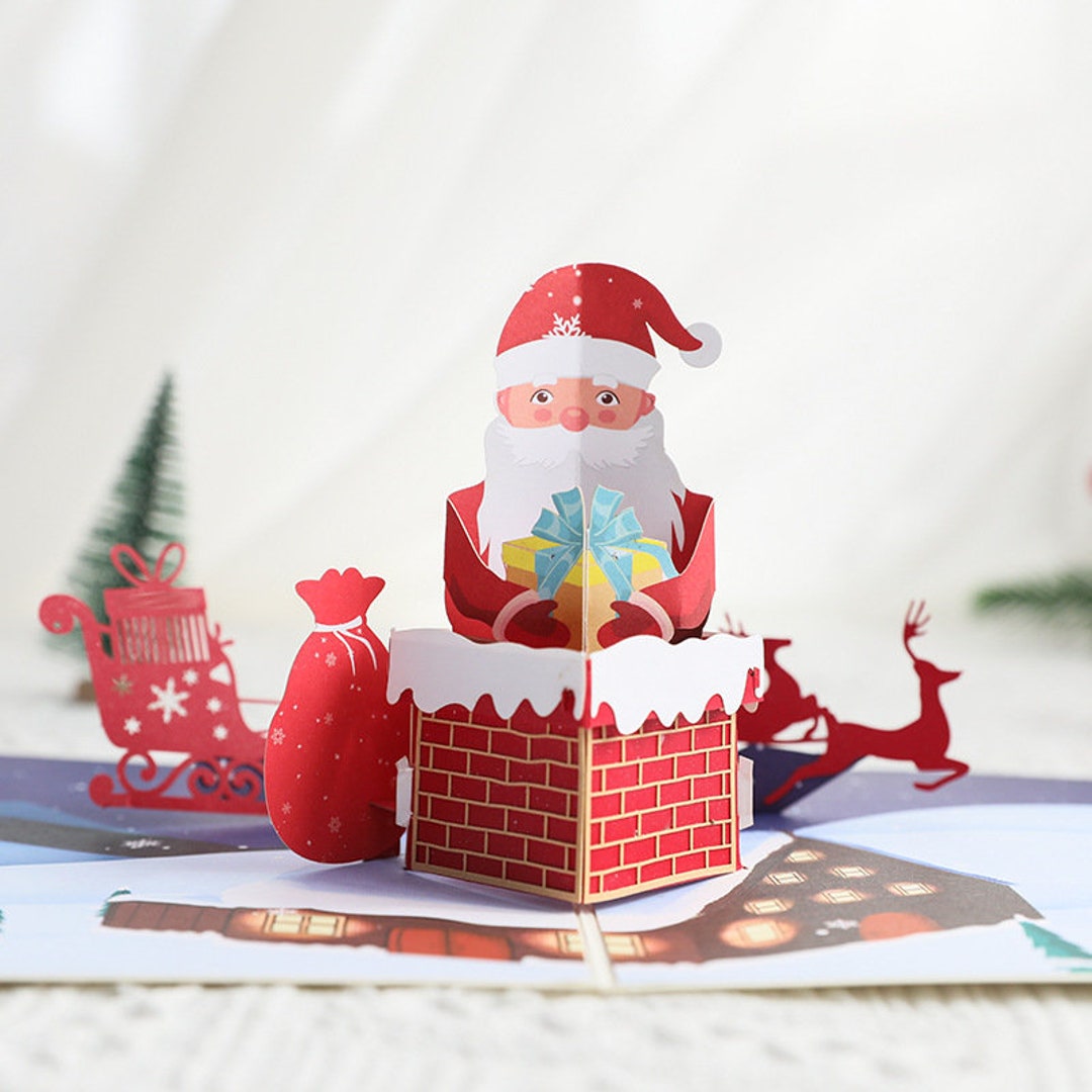 3D Merry Christmas Pop up Card - Etsy