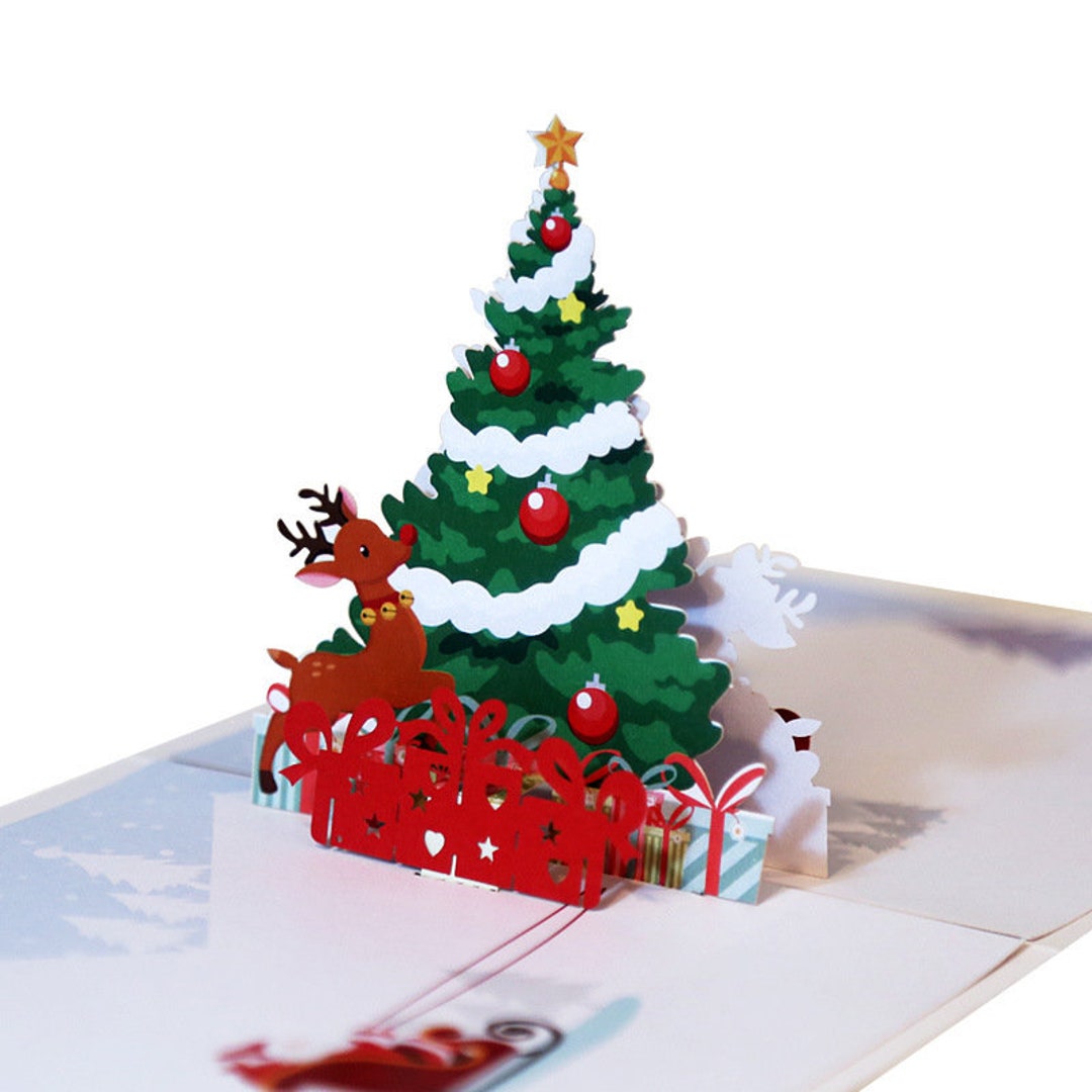 3D Merry Christmas Pop up Card - Etsy