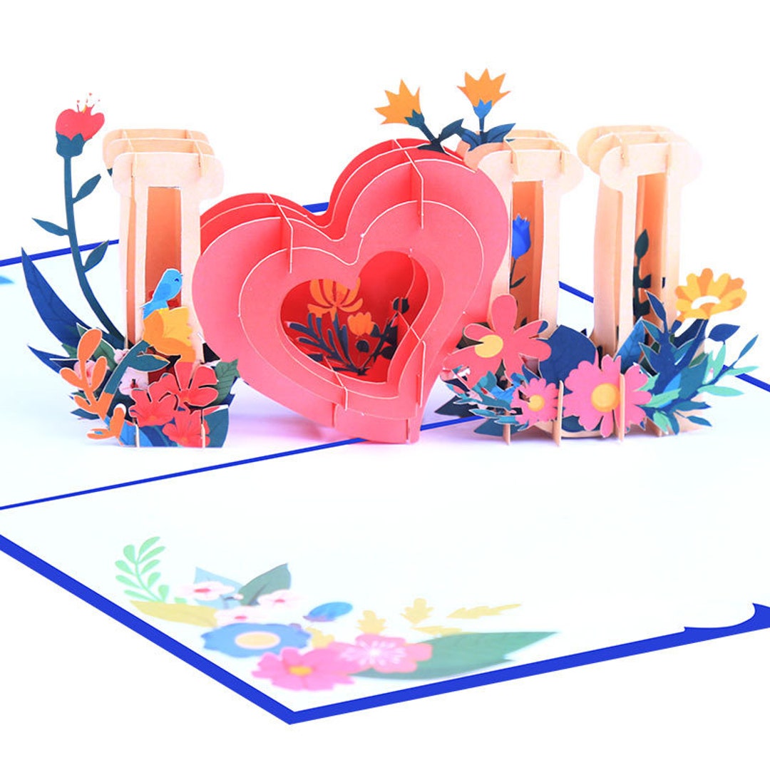 3D I Love You Pop up Love Card - Etsy