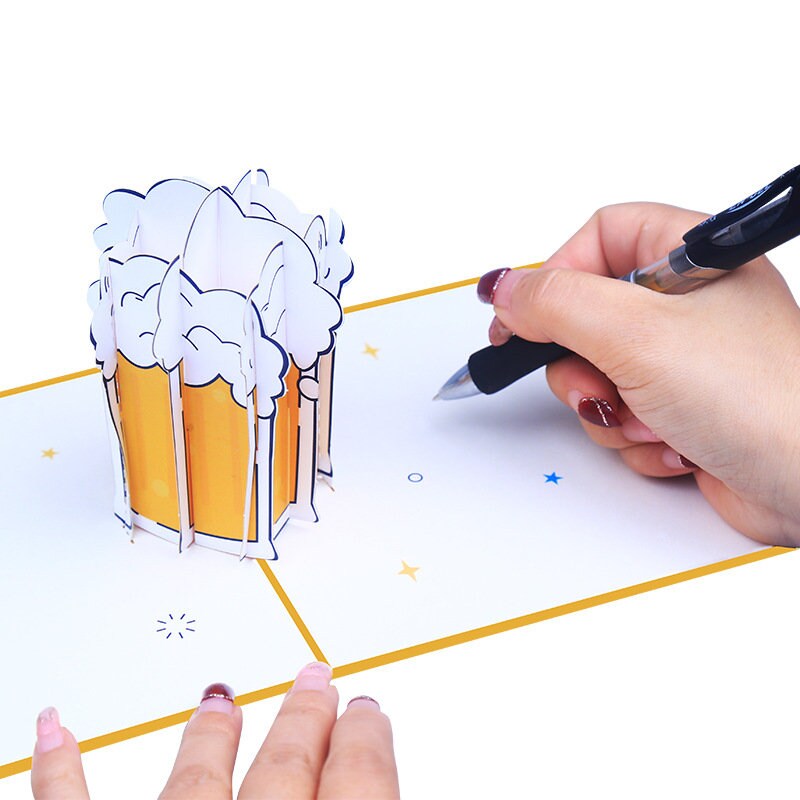 3D Beer Glass Pop up Greeting Card Fathers Day Card Thank - Etsy