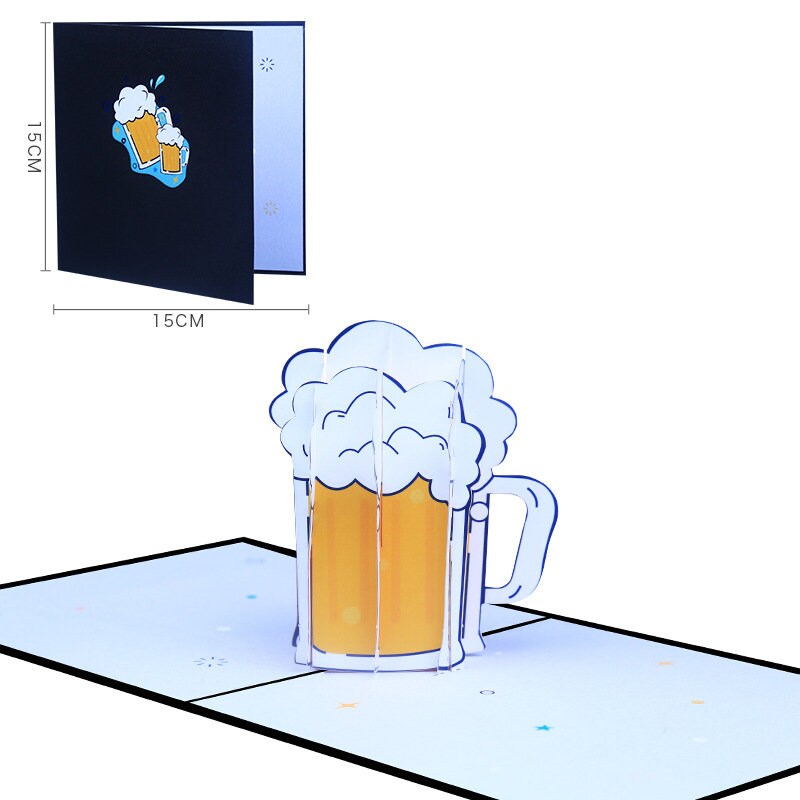 3D Beer Glass Pop up Greeting Card Fathers Day Card Thank - Etsy