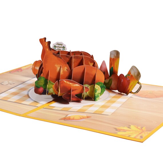 3D Turkey Pop up Thanksgiving Card - Etsy