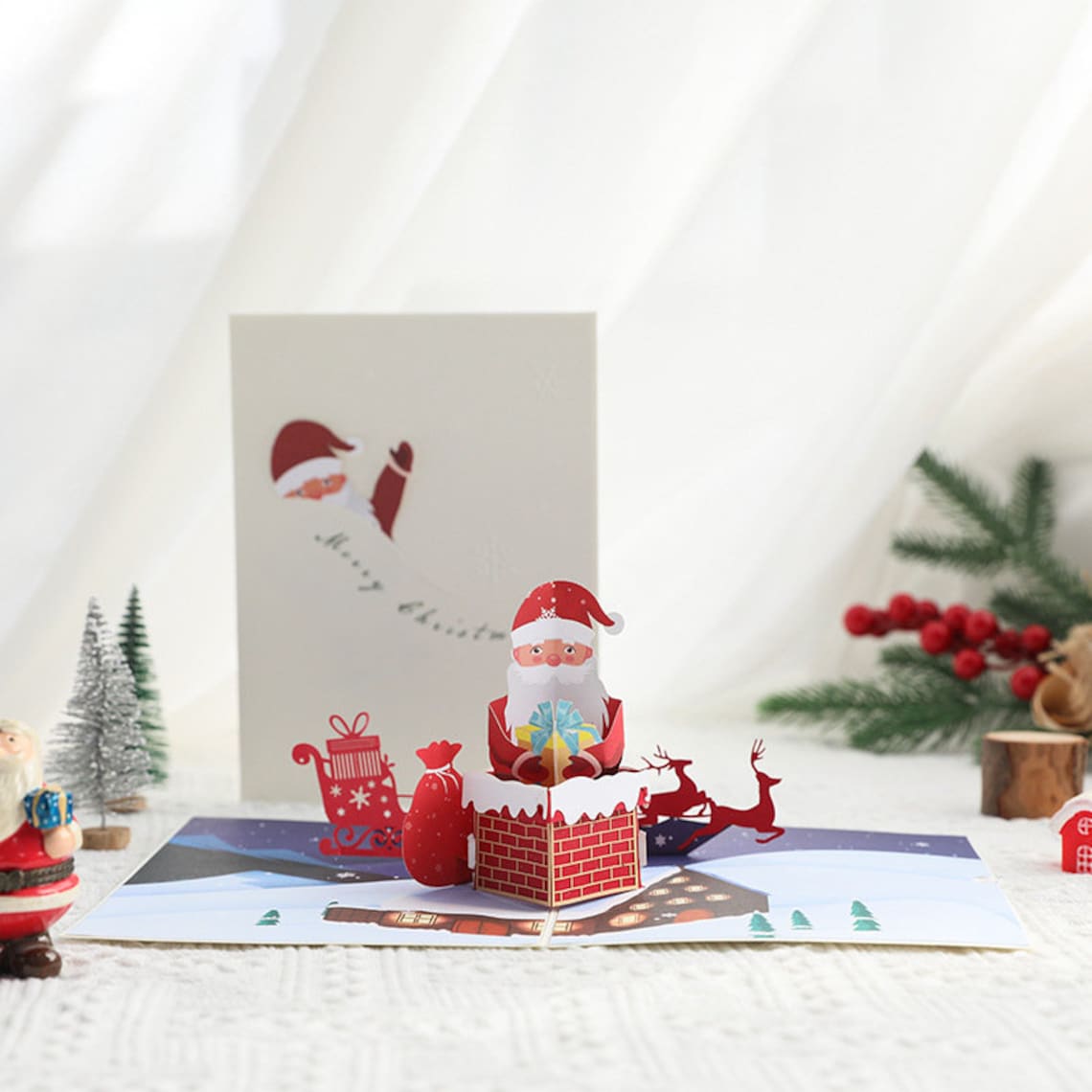 3D Merry Christmas Pop up Card - Etsy