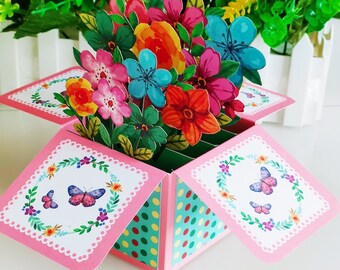 3D Colorful Butterfly Pop up Greeting Card, Thank You Card, Birthday ...