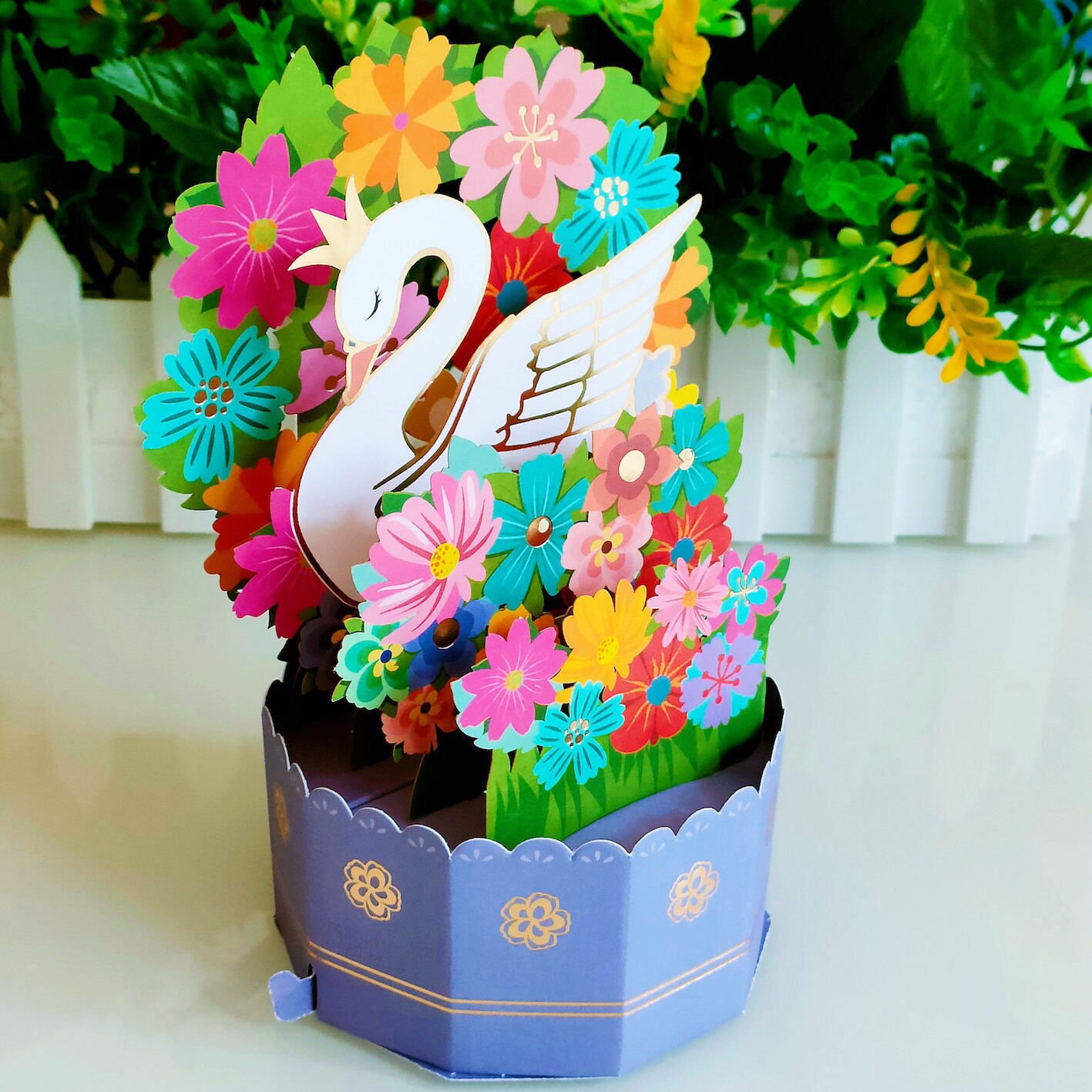 3D White Swan Pop up Greeting Card Thank You Card Birthday - Etsy