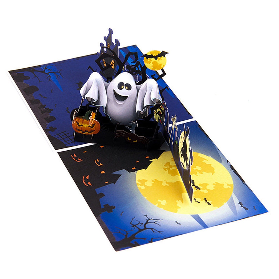 3D Ghost and Witch Pop up Halloween Card - Etsy