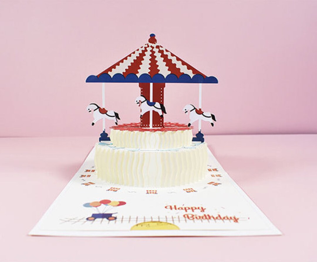3D Carousel Pop up Birthday Card - Etsy