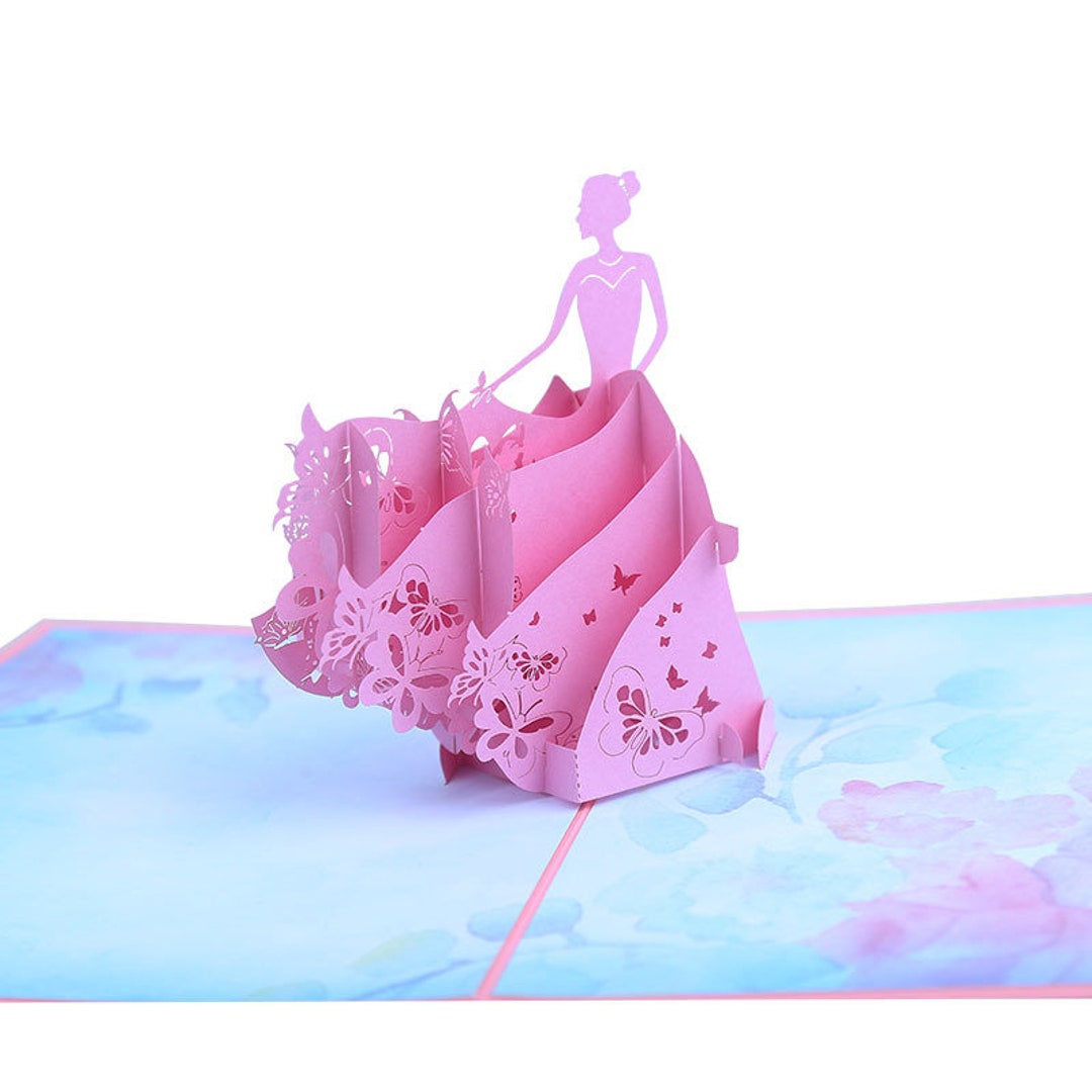 3D Princess Pop up Greeting Card, Thank You Card, Birthday Card ...