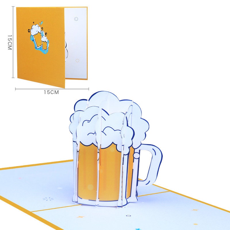 3D Beer Glass Pop up Greeting Card Fathers Day Card Thank - Etsy