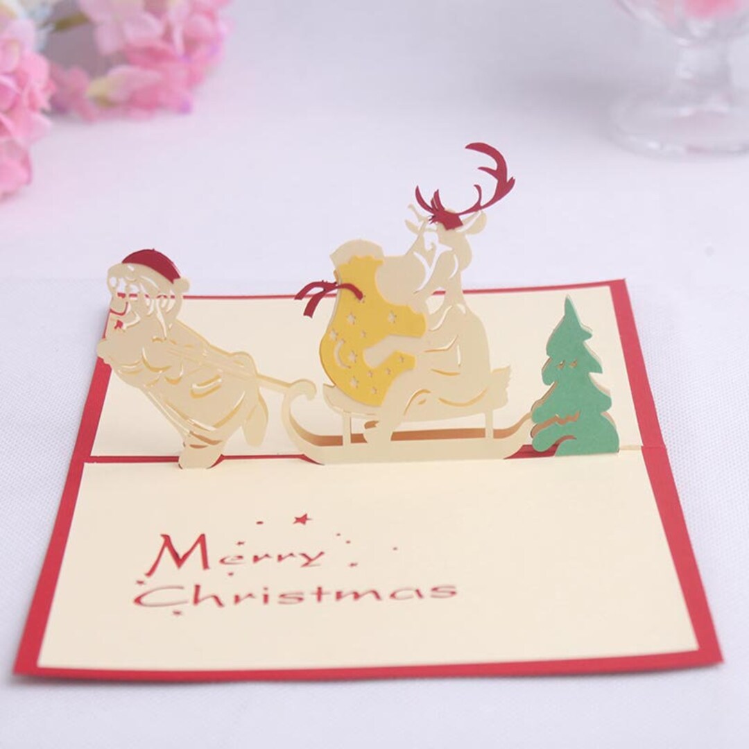 3D Merry Christmas Pop up Card - Etsy