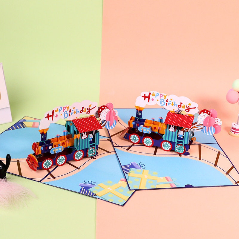 3D Train Pop up Birthday Card - Etsy