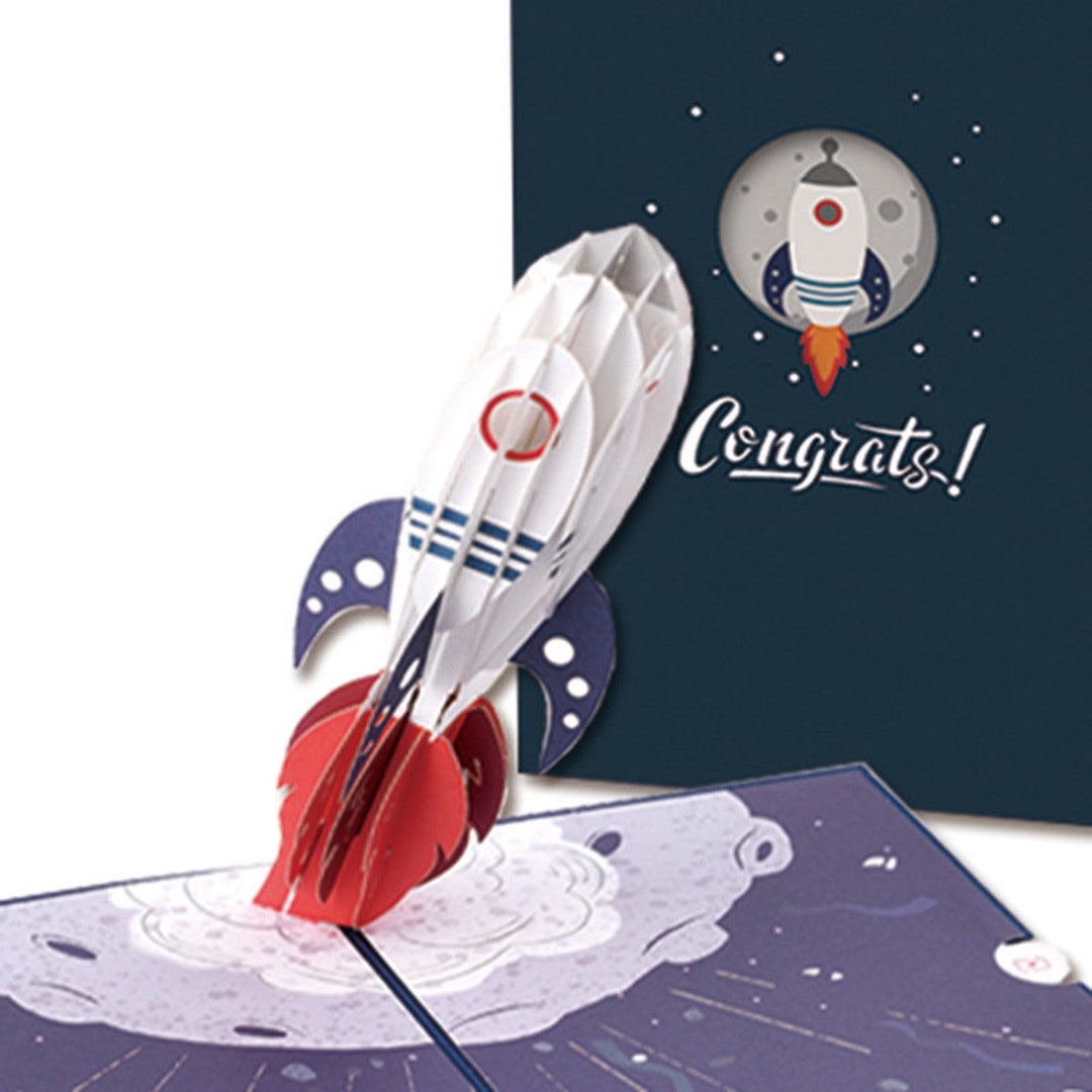 3D Rocket Pop up Congratulations Card - Etsy