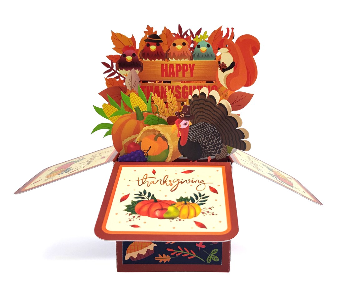 3D Thanksgiving Card 3D Thanksgiving Pop up Card 3D Card for ...