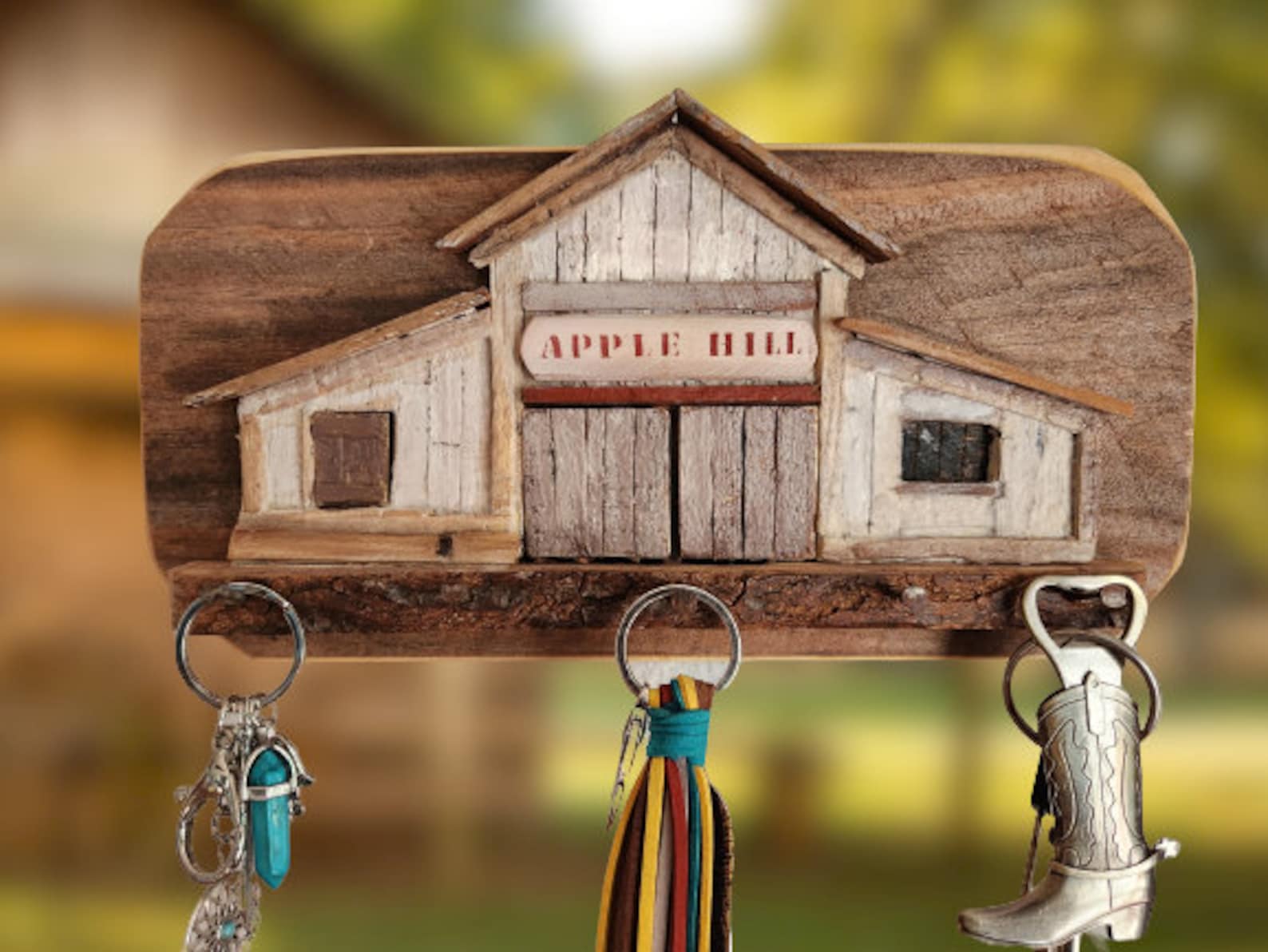 Rustic Western Wall Decor Key Holder With Apple Hill Wooden - Etsy