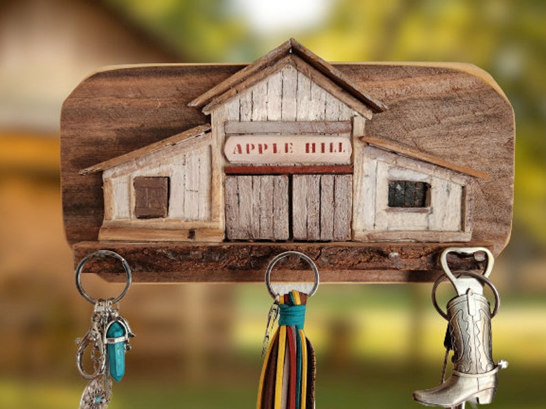 Rustic Western Wall Decor Key Holder With Apple Hill Wooden - Etsy