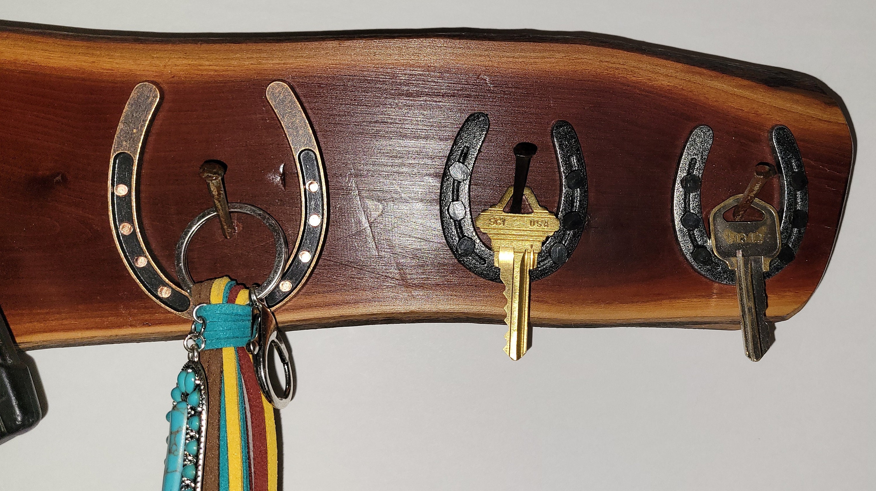 Handcrafted Manzanita Wood Keyholder for Keys, Keychains or Dog Leashes ...