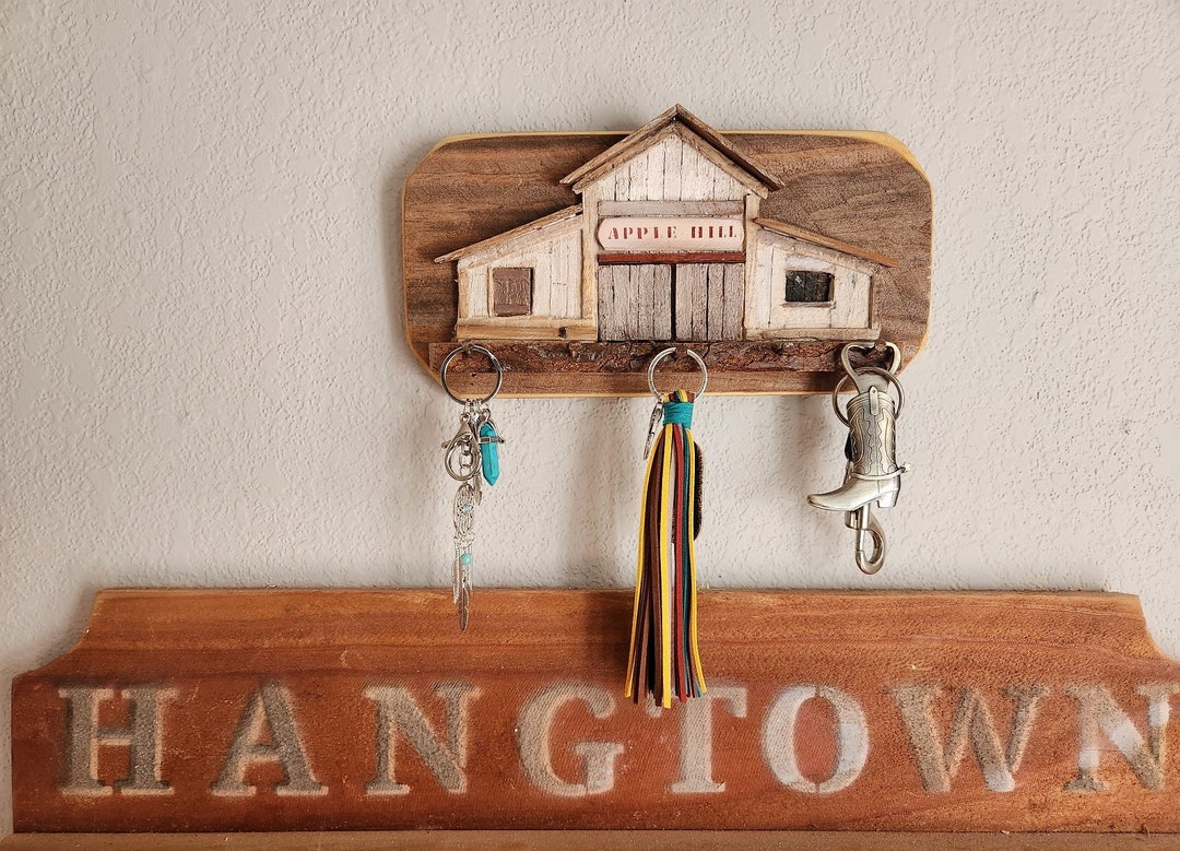 Rustic Western Wall Decor Key Holder With Apple Hill Wooden - Etsy