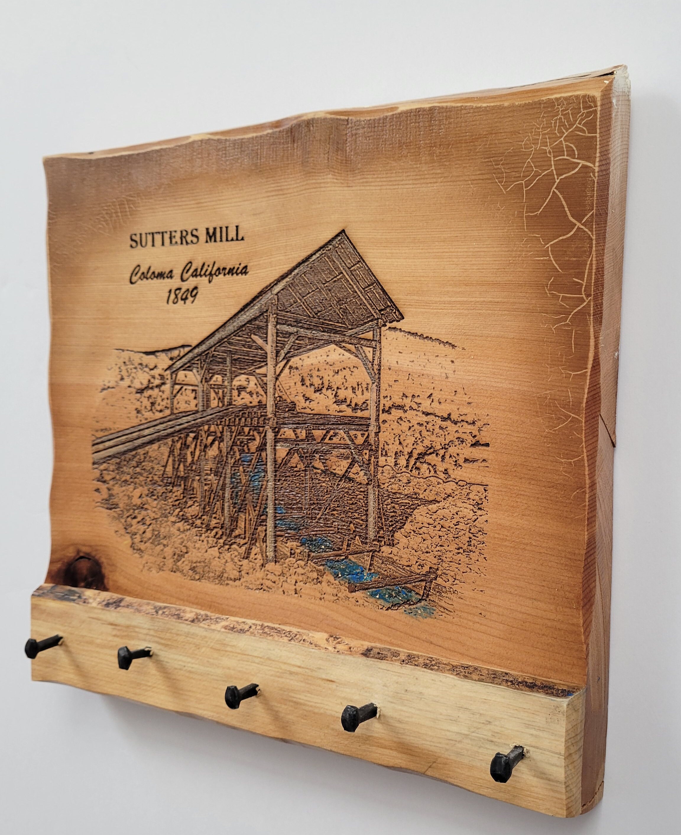 Iconic Sutter Mill Live Edge Gift Photograph Engraved on Cedar Wood ...