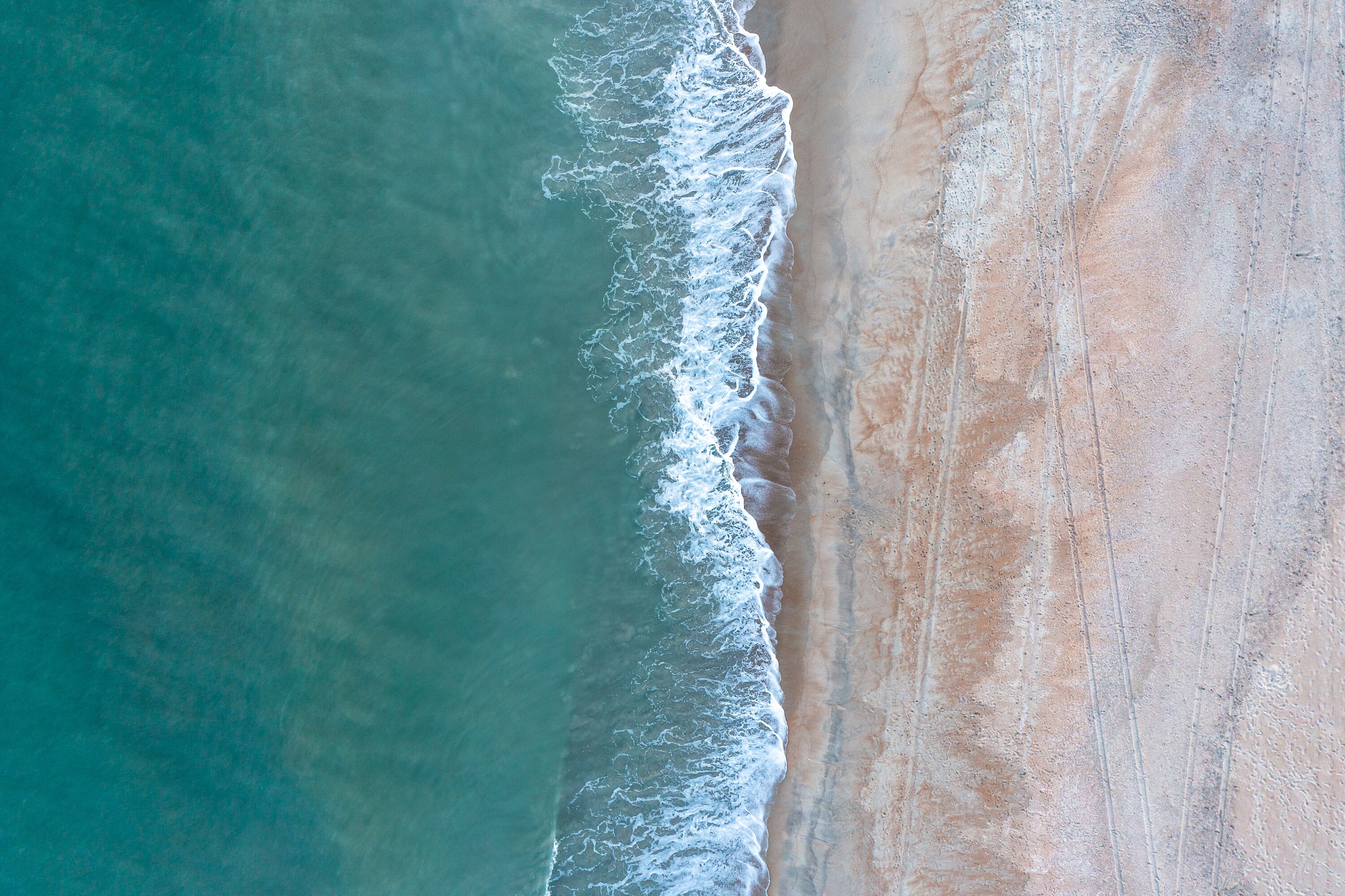 Top Down Aerial View of an Empty Beach in Atlantic Beach North Carolina ...