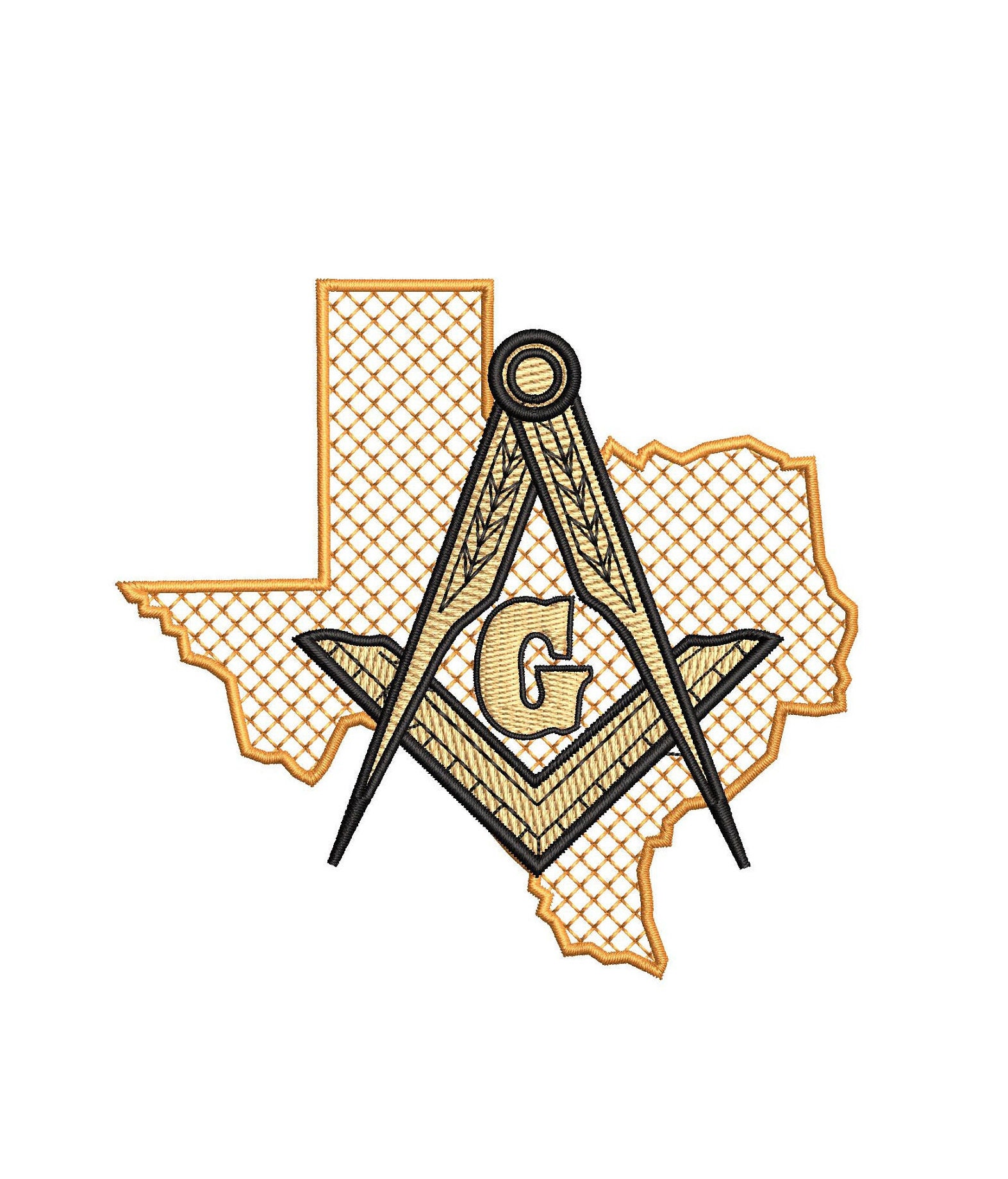 Texas State Master Mason Square and Compass, Embroidery Design Digital ...
