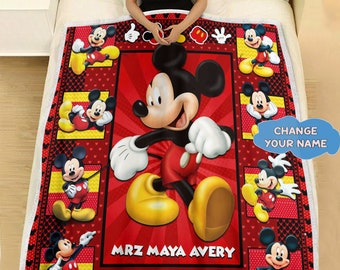 Fleece Mickey Mouse Blanket - Etsy