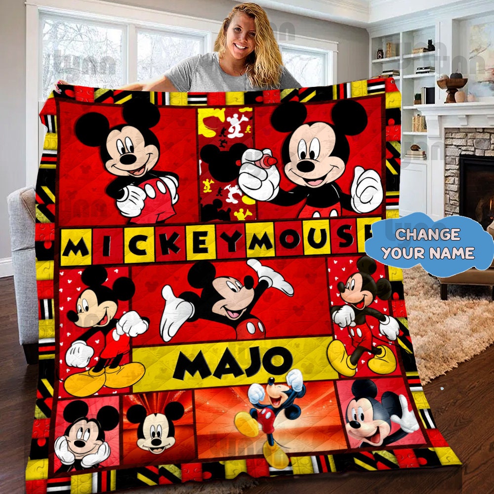 Personalized Disney Mickey Mouse Fleece Blanket, Mickey Mouse Birthday ...