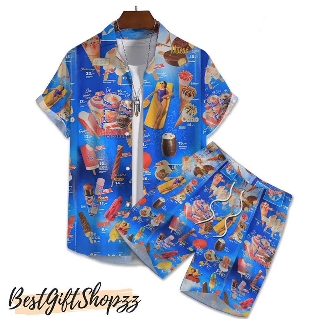 Ice Cream Shirts for Men 3d Printed Men's Hawaiian Shirt - Etsy