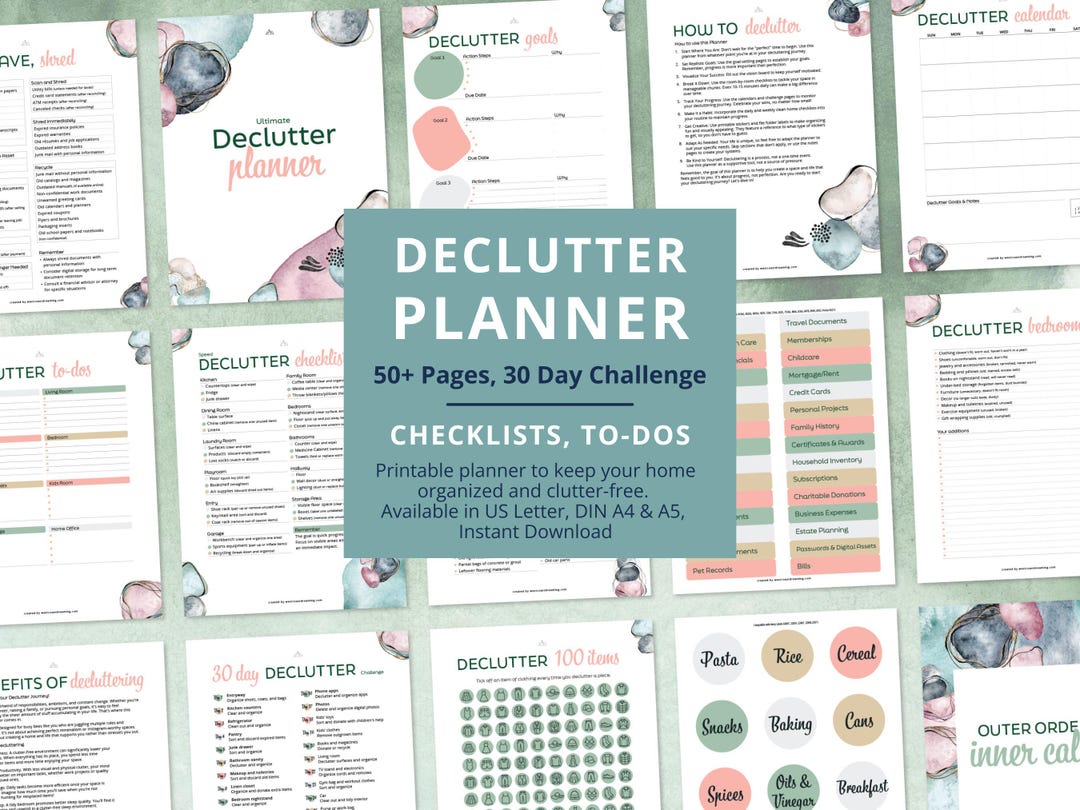 All in One Declutter Planner With Checklist, Cleaning Guide, 30-day ...