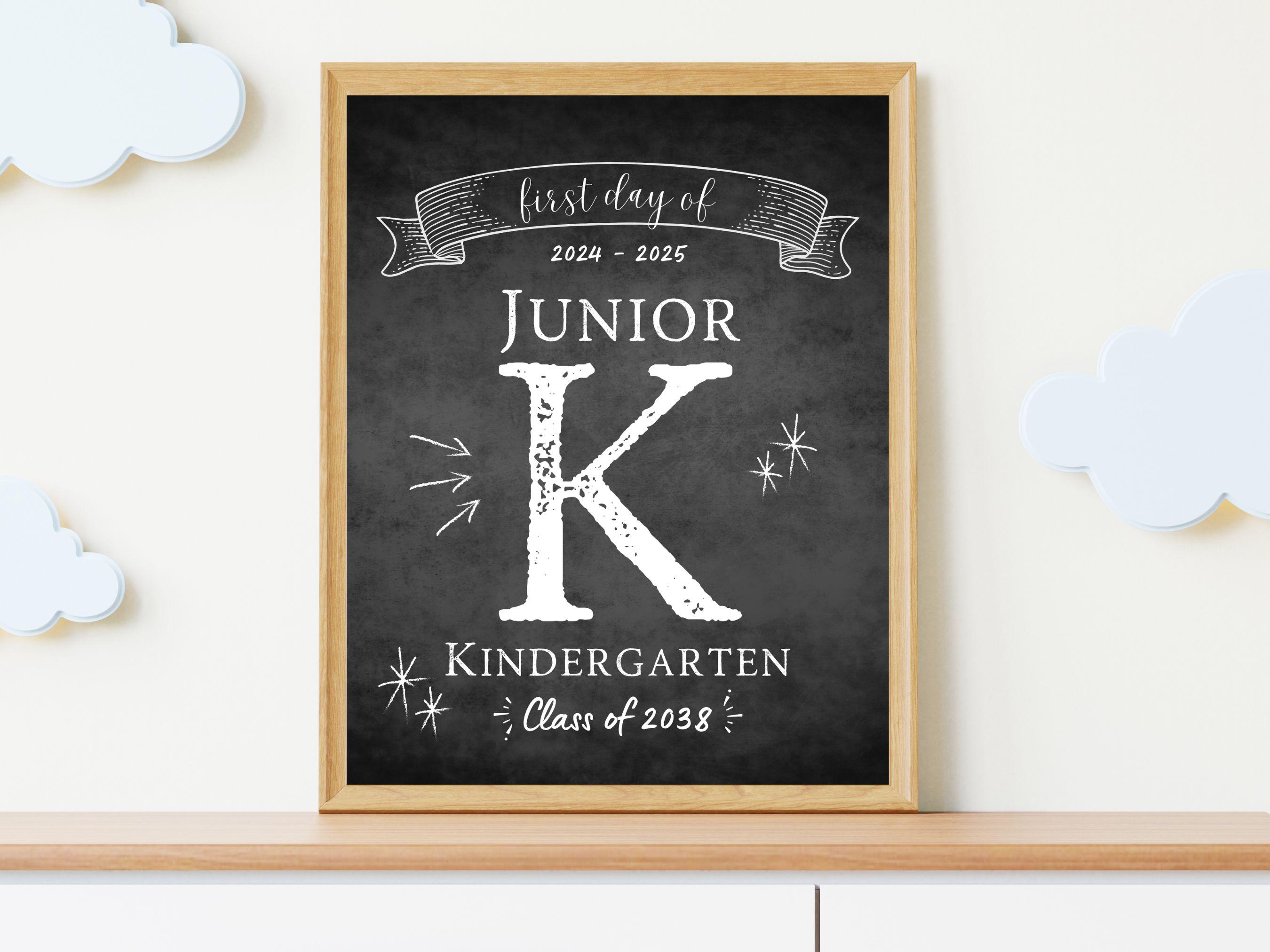 First Day of School Printable Sign, Chalkboard Look, Back to School ...